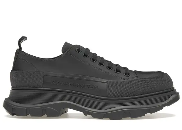 Alexander McQueen Tread Slick Low Leather Sneakers - Grey