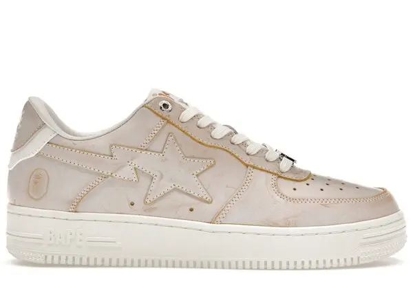 BAPE A Bathing Ape Sta Wear Away Paint Sneakers - Beige