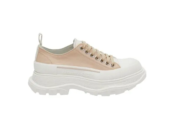 Alexander McQueen Tread Slick Low Lace Up Sneakers - Blush/bone/white