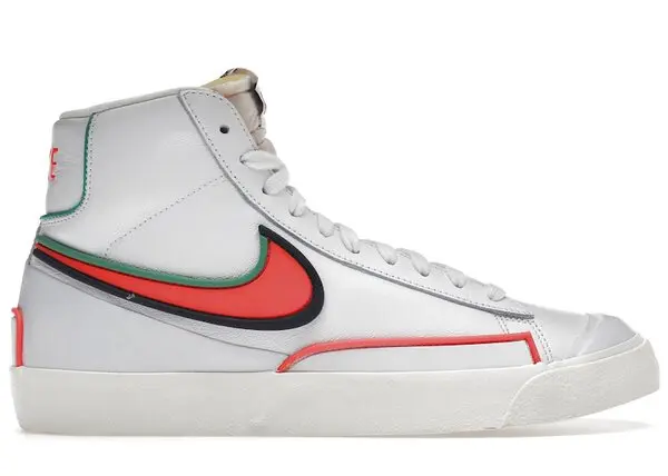 Nike Blazer Mid Infinite High-top Sneakers - White/bright Crimson/blue Void