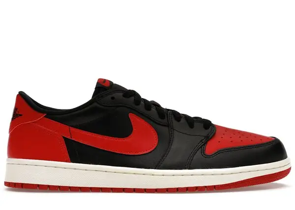 JORDAN 1 Retro Low Bred Sneakers - Black/varsity Red/sail