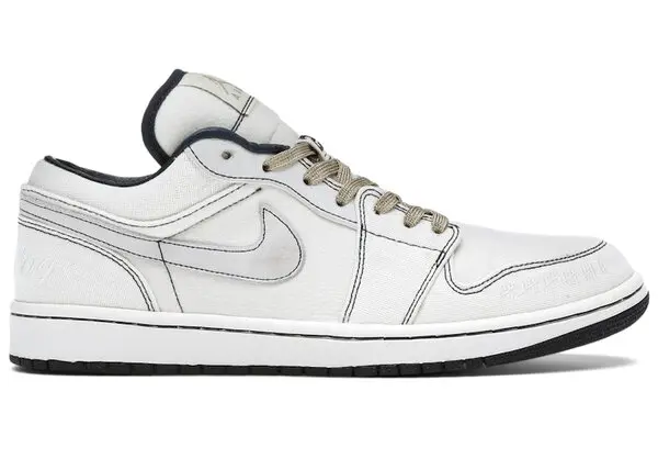 JORDAN 1 Retro Phat Low Jeter Canvas Sneakers - Sail/dark Obsidian/light Chocolate