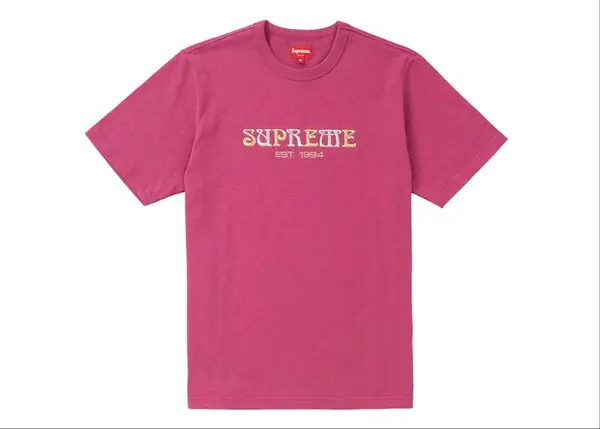 Supreme Nouveau Logo Tee Shirt - Dark Magenta