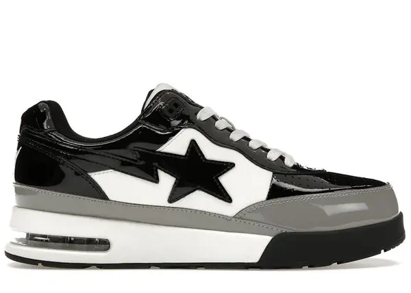 BAPE A Bathing Ape Road Stain Sneakers - Black/white