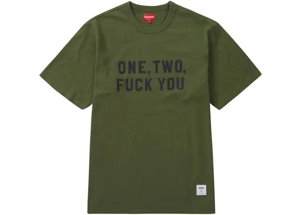 Supreme One Two Fuck You Short Sleeve Top - Olive