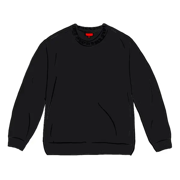 Supreme Old English Collar Logo Long Sleeve Top - Black