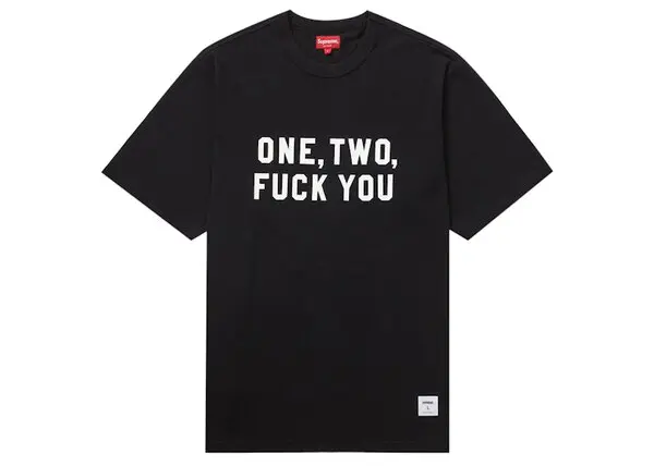 Supreme One Two Fuck You Short Sleeve Top - Black