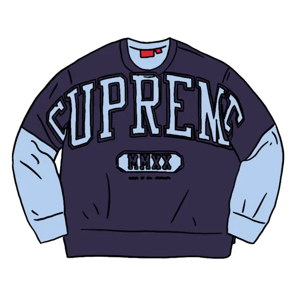 Supreme Overprint Crewneck Sweatshirt - Ice Blue