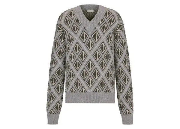 Dior X Cactus Jack Sweater With Cd Diamond Motif - Gray