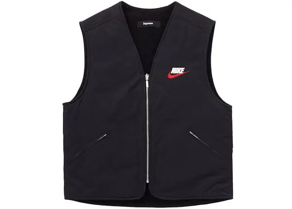 Supreme Nike Reversible Nylon Sherpa Vest - Black