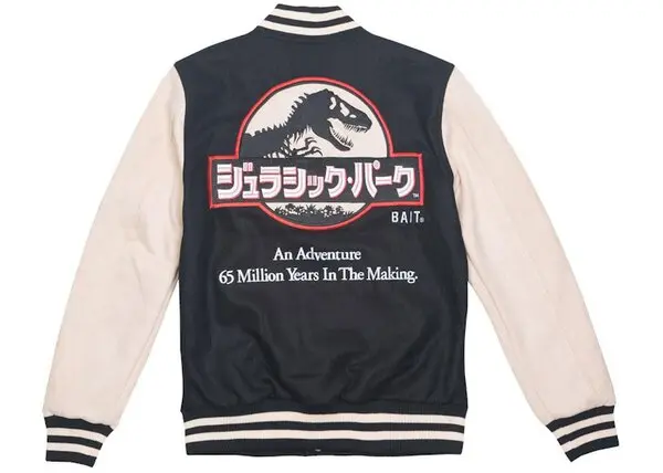 BAIT X Jurassic Park Classic Varsity Jacket - Brown/sand