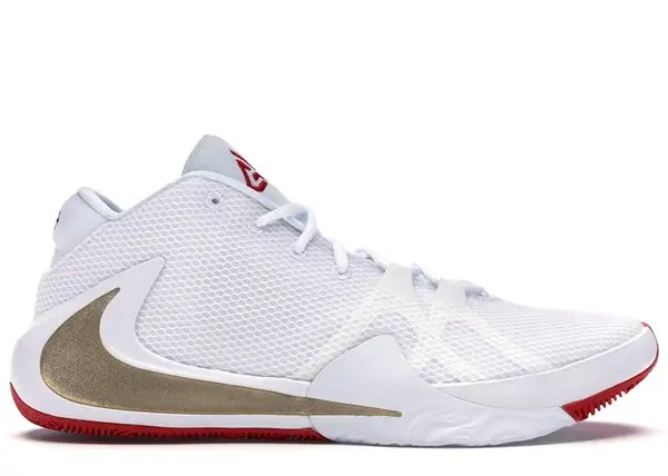 Nike Zoom Freak 1 Roses Sneakers - White/metallic Gold/university Red