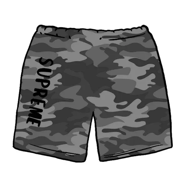 Supreme Overdyed Sweatshort - Black Painted Camo