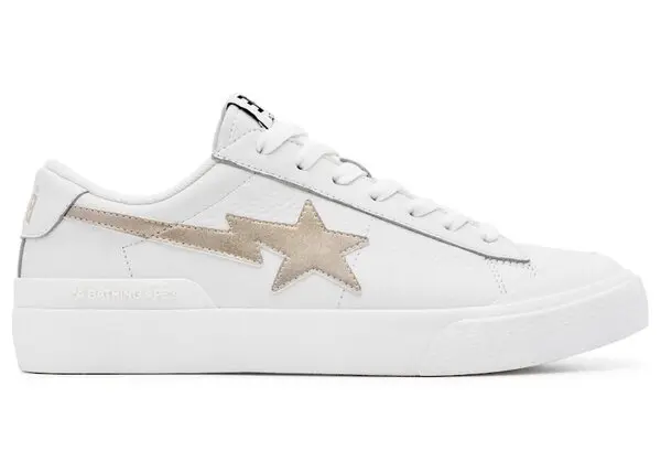 BAPE A Bathing Ape Mad Stain Sneakers - White/gold