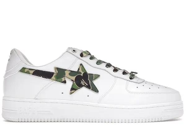 BAPE A Bathing Ape Sta Low Abc Camo Sneakers - White/green