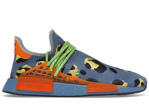 Adidas Nmd Hu Pharrell Animal Print Sneakers - Altered Blue/core Black/bold Gold