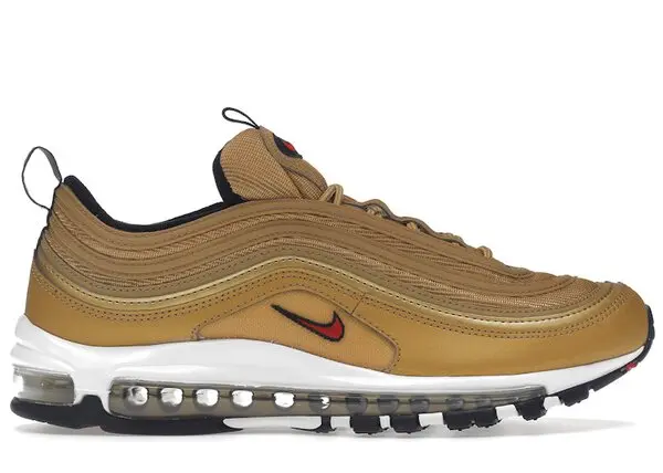 Nike Air Max 97 Og Golden Bullet Sneakers - Metallic Gold/varsity Red/white