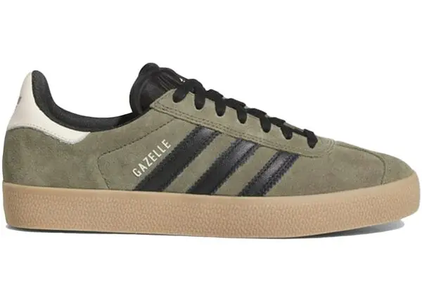 Adidas Gazelle Adv Gum Sneakers - Olive Strata/core Black/ecru Tint