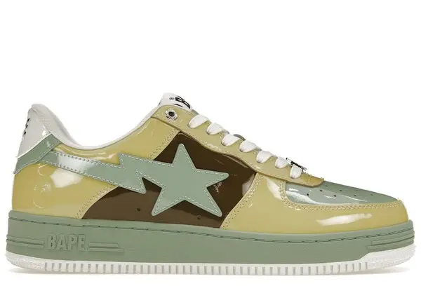 BAPE A Bathing Ape Sta Nostalgic Sneakers - Yellow/green/brown