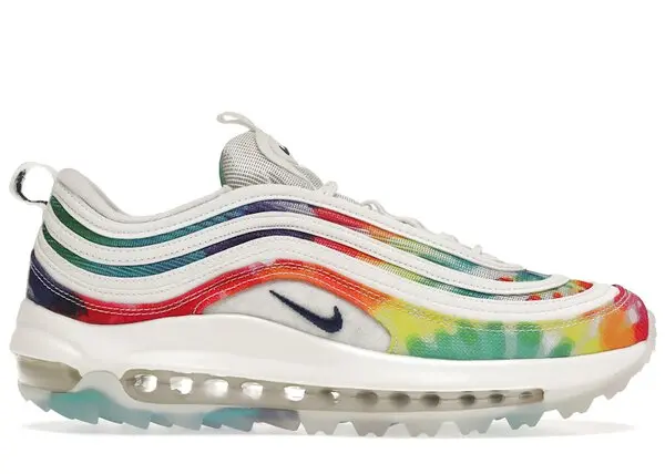Nike Air Max 97 Golf Tie Dye Sneakers - Summit White/lemon Venom/indigo Fog