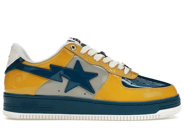 BAPE A Bathing Ape Sta Nostalgic Sneakers - Blue/yellow/white