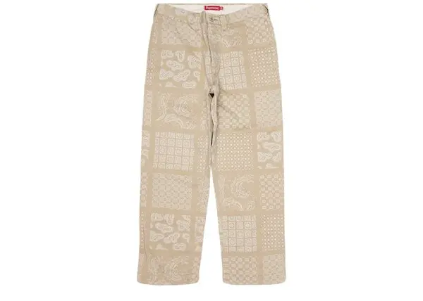 Supreme Paisley Grid Chino Pant - Khaki