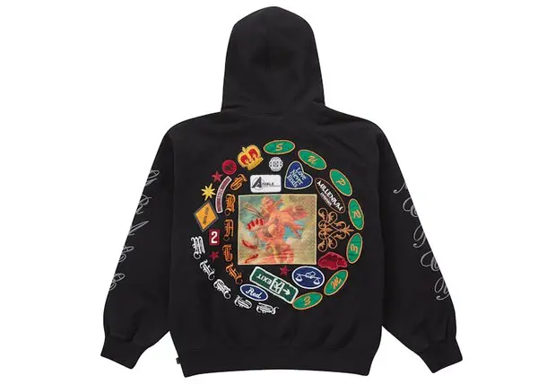 Supreme Patches Spiral Hooded Sweatshirt - Black