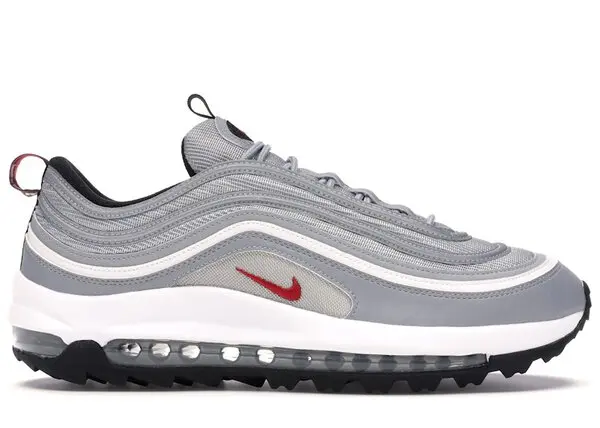 Nike Max 97 Golf Sneakers - Metallic Silver/varsity Red/white