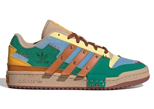 Adidas Forum Low Melting Sadness Patchwork Sneakers - Beige/green/blue