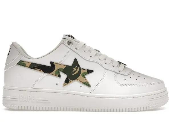 BAPE A Bathing Ape Sta Abc Camo Sneakers - White/green