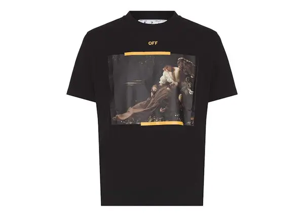Off-White Arrow Caravaggio St. Fran Skate Slim Tee Shirt/in - Black/yellow