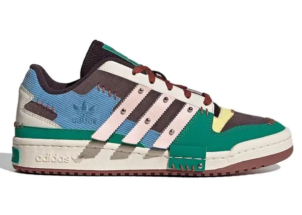 Adidas Forum Low Melting Sadness Patchwork Sneakers - White/green/light Blue