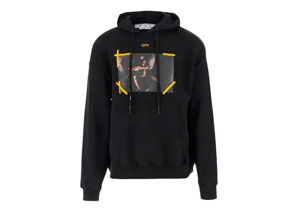 Off-White Arrow Caravaggio Mercy Skate Hoodie - Black/yellow