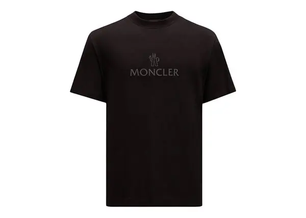Moncler Reflective Logo Print T-shirt - Black/dark Grey