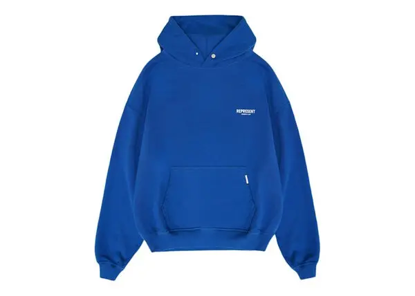 REPRESENT Owner's Club Oversized Hoodie - Cobalt Blue/white