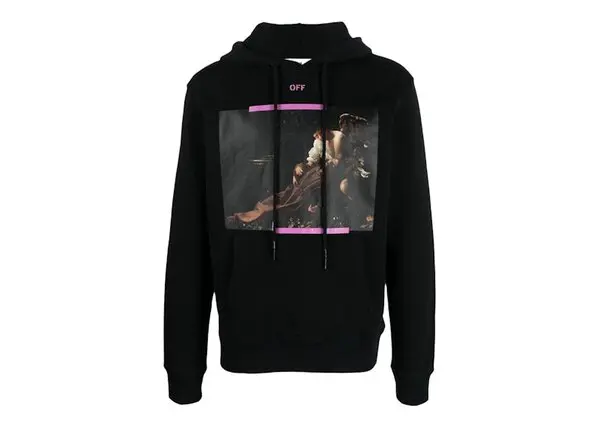 Off-White Arrow Caravaggio St. Fran Slim Hoodie - Black/purple