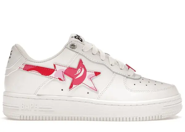 BAPE A Bathing Ape Sta Low Abc Camo Sneakers - White/pink