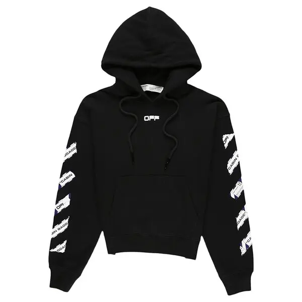 Off-White Airport Tape Arrows Diag Over Hoodie - Black