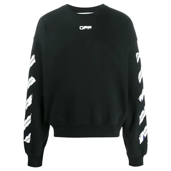 Off-White Airport Tape Arrows Diag Sweatshirt - Black