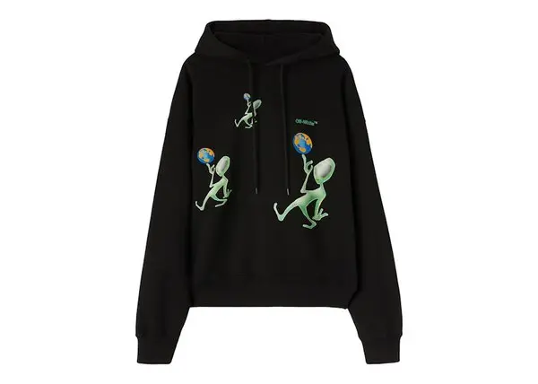 Off-White Alien Arrow Skate Hoodie - Black/green