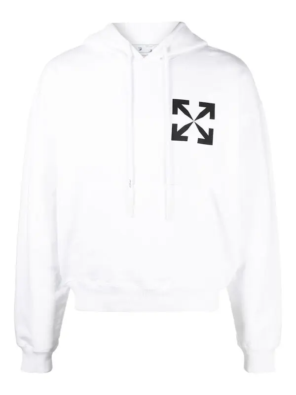 Off-White Arrows Print Hoodie - White/black