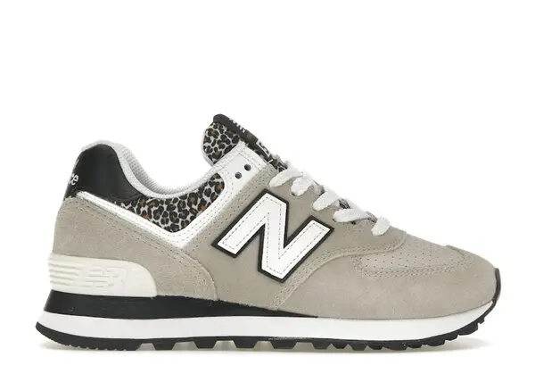 NEW BALANCE 574 Leopard Print Sneakers - Grey/black