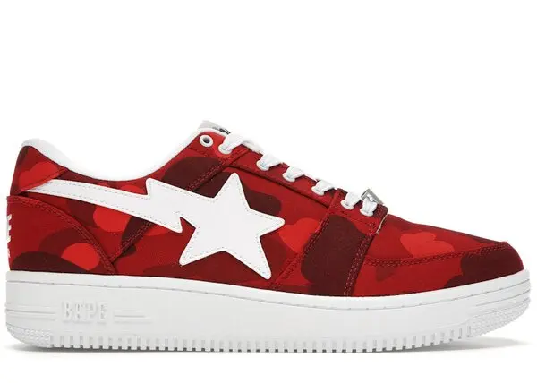 BAPE A Bathing Ape Sta Low Camo - Red/white