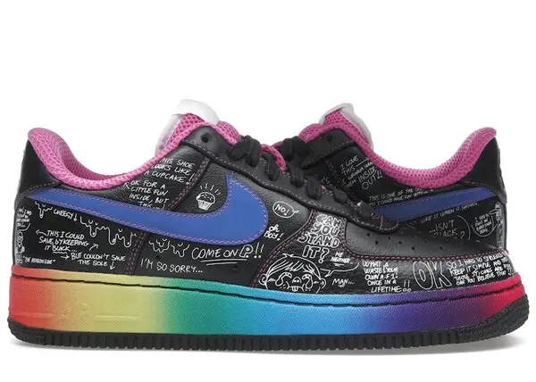 Nike Force 1 Low Colette X Busy Pin Sneakers - Black/varsity Royal