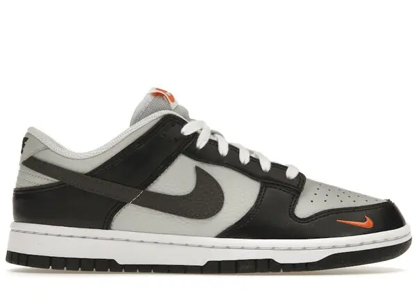 Nike Dunk Low Mini Swoosh Sneakers - Black/white/total Orange