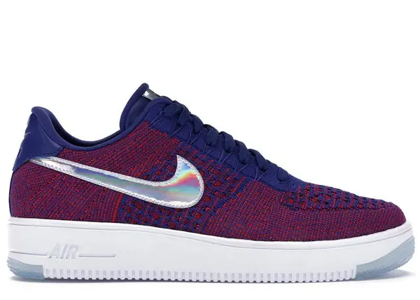 Nike Air Force 1 Low Flyknit Sneakers - Gym Red/deep Royal Blue/white