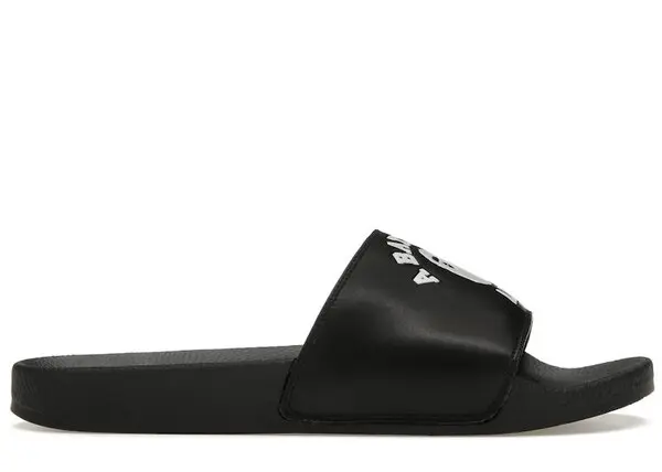 BAPE A Bathing Ape College Slide Sandal - Black/white