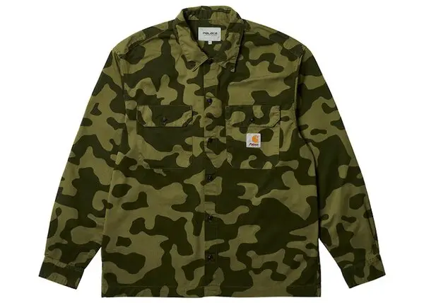 PALACE X Carhartt Wip Longsleeve Master Shirt - Dollar Green Camo