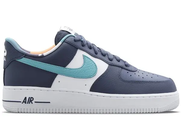 Nike Air Force 1 Low '07 Lv8 Emb Sneakers - Thunder Blue/washed Teal/kumquat