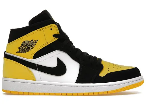 JORDAN 1 Mid - Black/varsity Maize/white